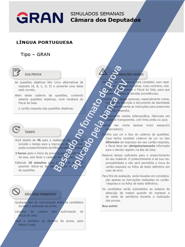 Simulados Semanais Camara Dos Deputados Lingua Portuguesa Cod 192023751 ...