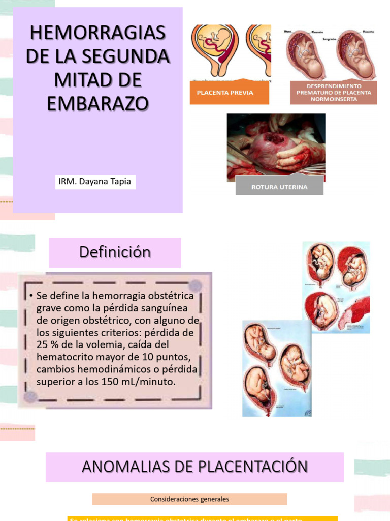 Hemorragias en la Segunda Mitad del Embarazo | PDF | Placenta | El embarazo
