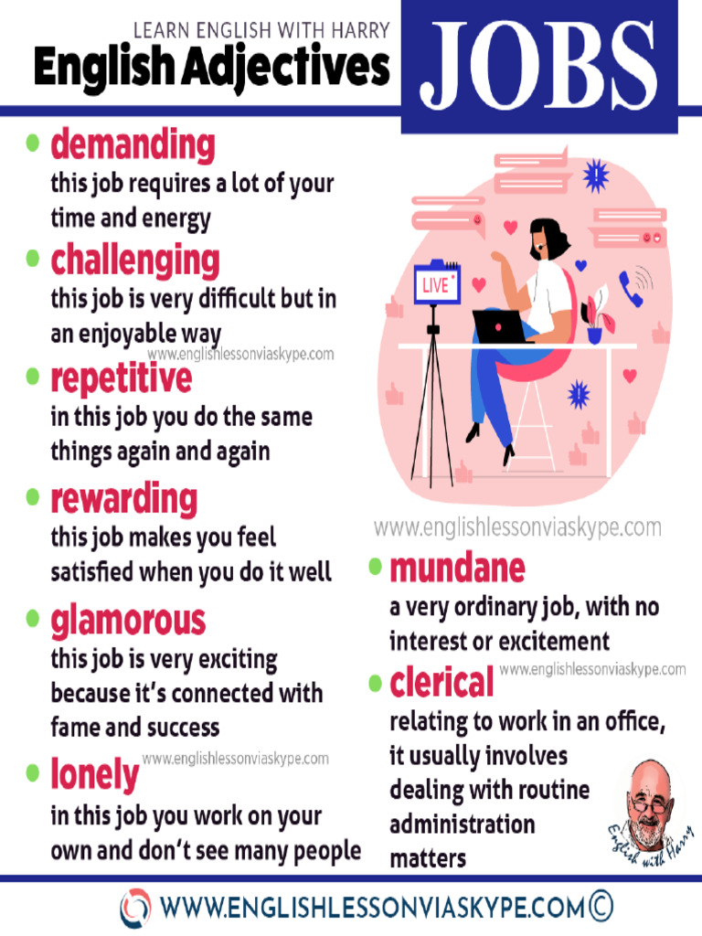 Adjectives To Describe Jobs | PDF