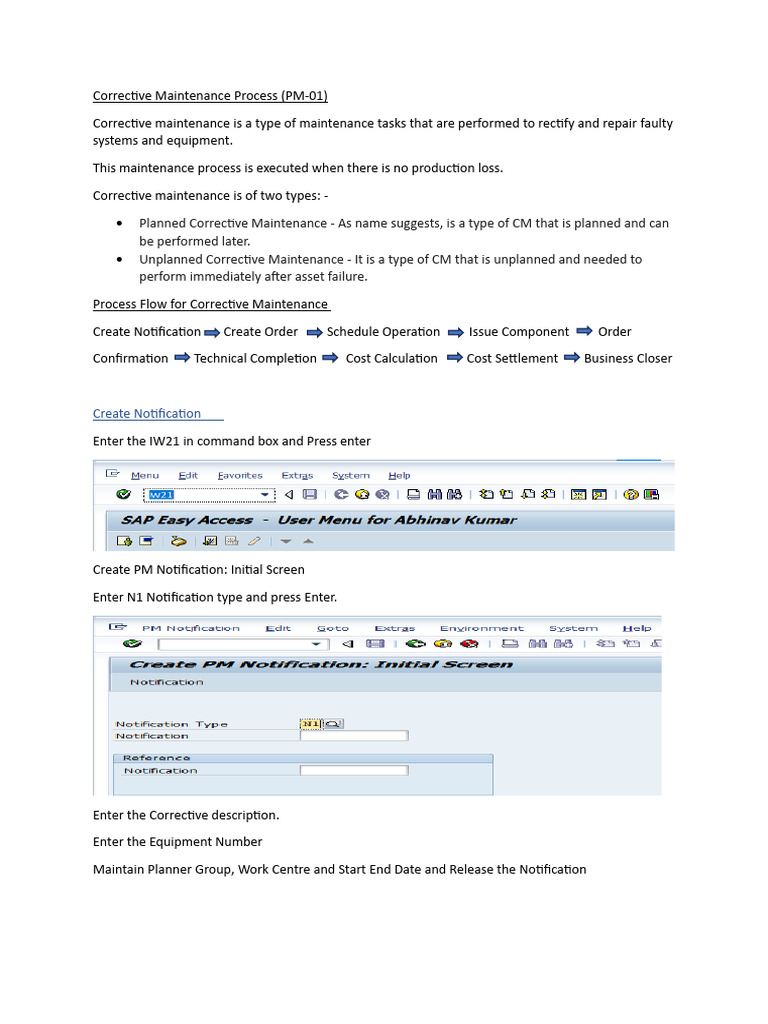 SAP Corrective Maintenance | PDF | Systems Engineering | Computing