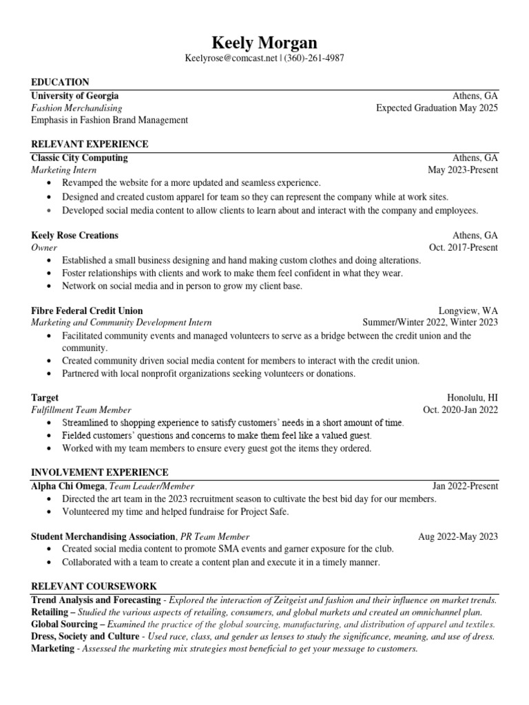 Keely Morgan Resume | PDF | Social Media | Popular Culture & Media Studies