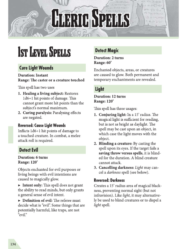 All Cleric Spells | PDF