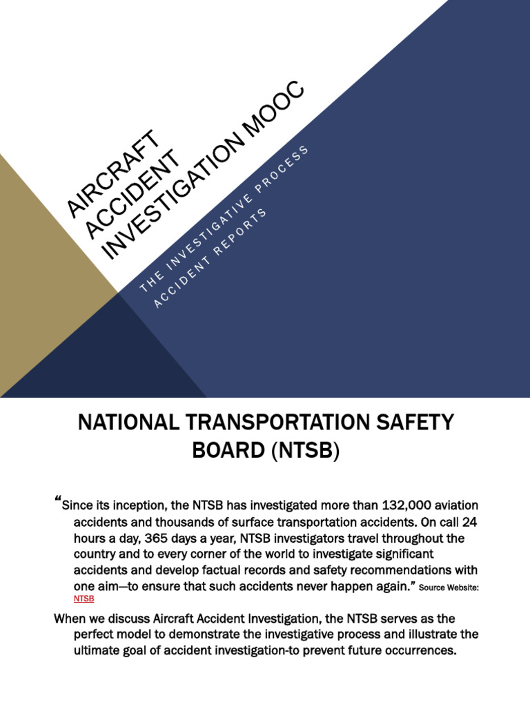 NTSB Accident Investigation Overview | PDF | National Transportation ...