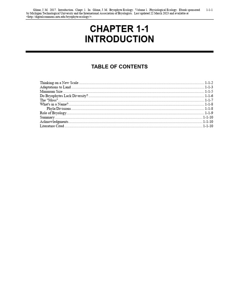 Chapter 1 - Introduction | PDF | Moss | Organisms