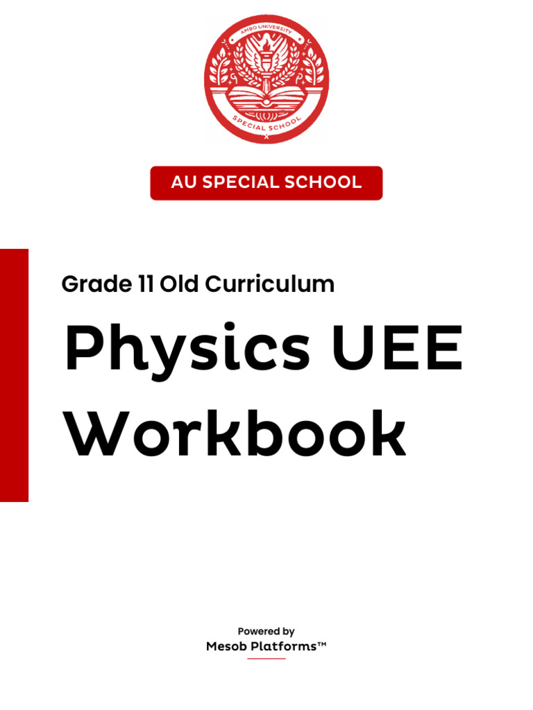 Physics G11 Old UEE Workbook - AU Special School | PDF | Force | Acceleration