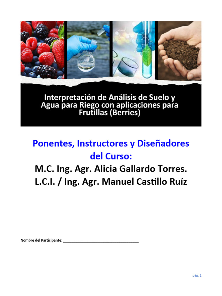Manual Interpretación de Análisis de Suelo Agua Fertilización en Berries | PDF | Agua | Riego