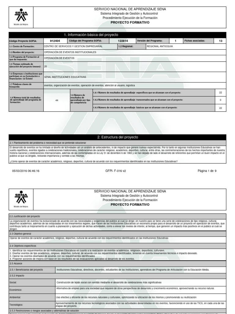 Proyecto Formativo Grado 11° - 912404 - OPERACION DE EVENTOS INSTITUCI ...