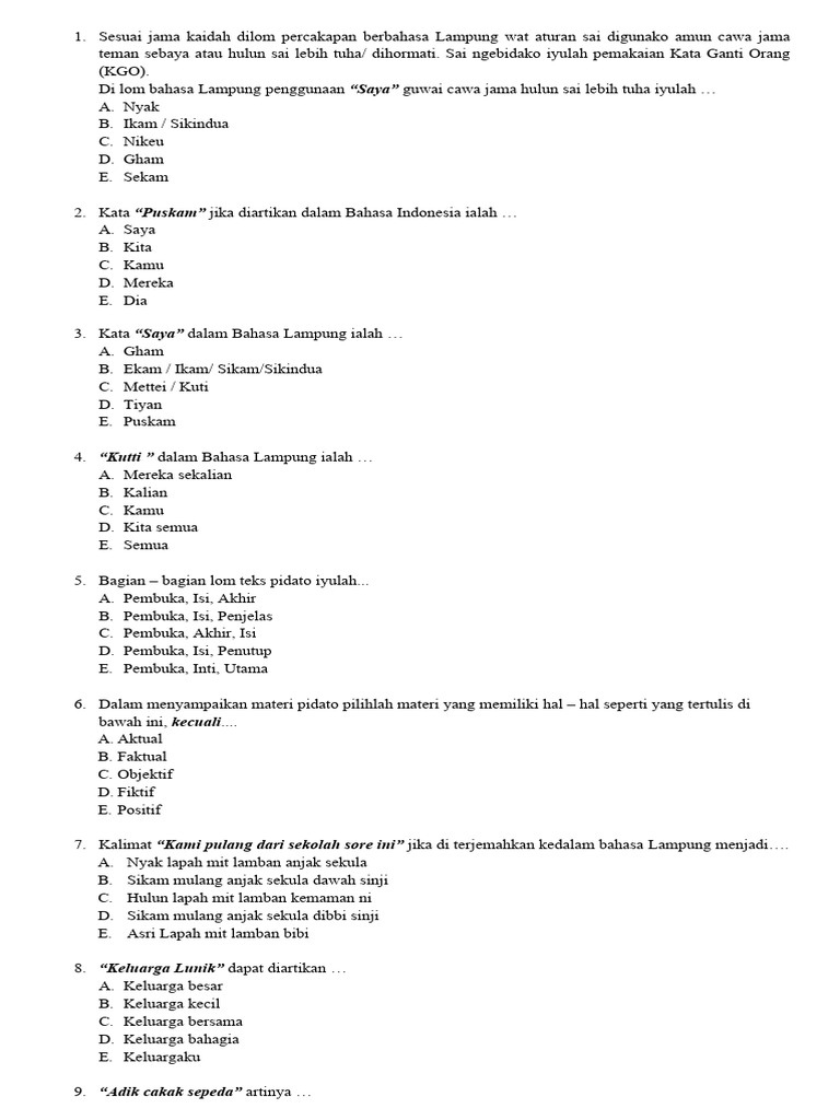 Latihan Soal LUS | PDF