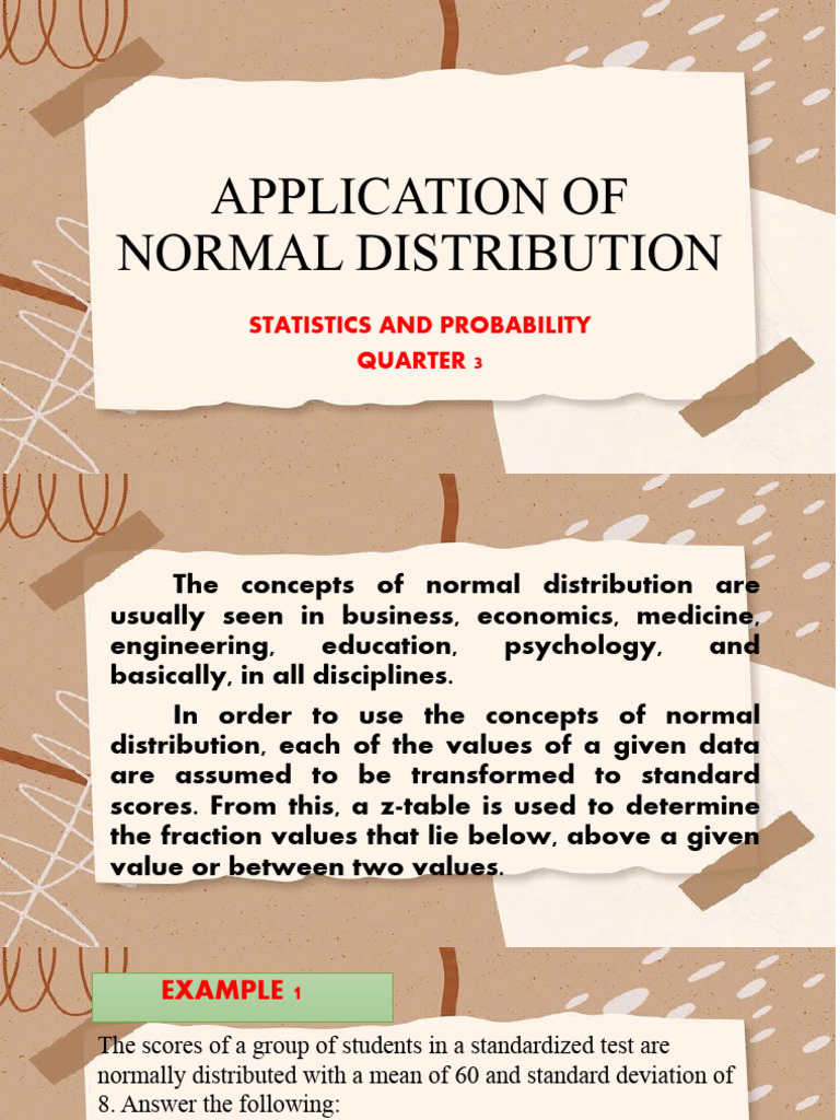 8 Application of Normal Distribution | PDF | Normal Distribution | Applied Mathematics