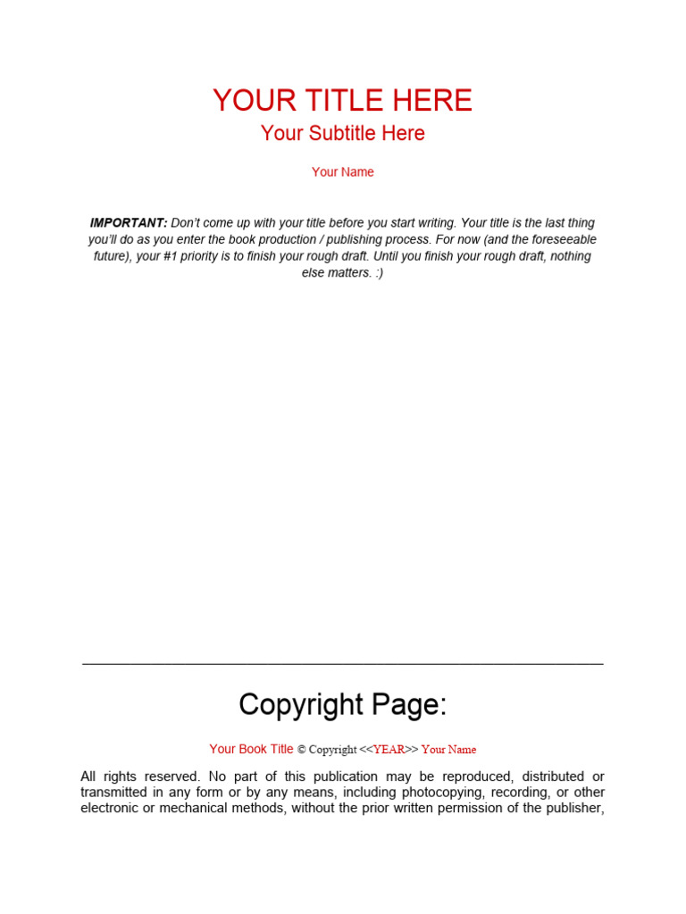 How To Use This Book Layout Template | PDF | Copyright | Books