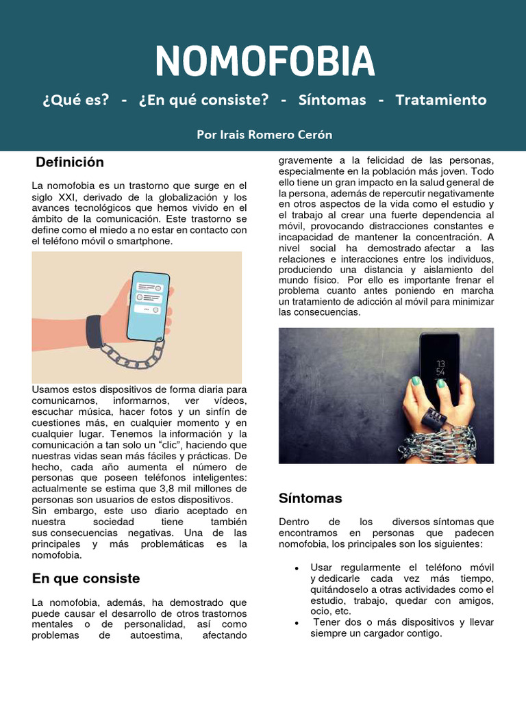 Nomofobia | PDF | Medicina CLINICA | Salud mental