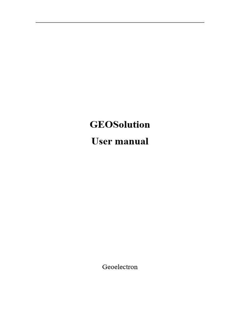 Geosolution User Manual | PDF | Installation (Computer Programs) | Window (Computing)