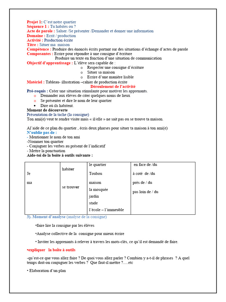 Compte rendu : Situer sa maison | PDF | Linguistique