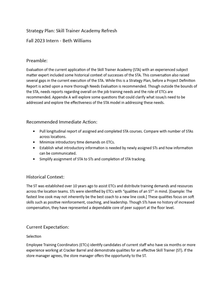 Skill Trainer Academy Strategy Refresh | PDF | Learning | Cognition