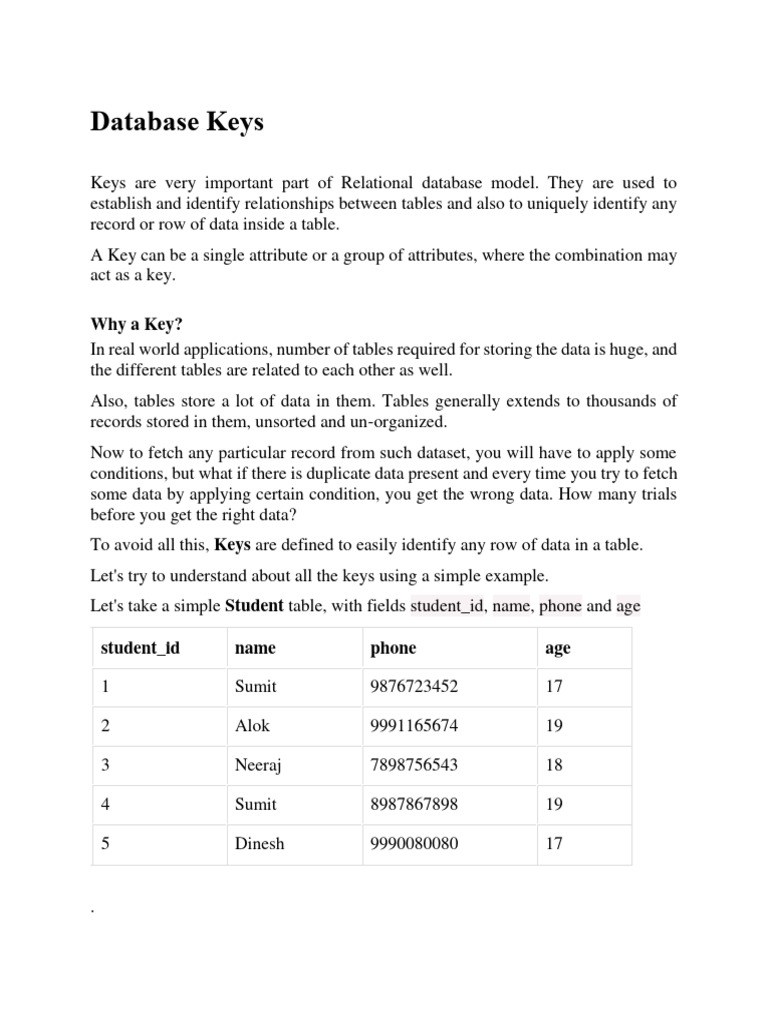 Database Keys Constraints | PDF | Relational Database | Table (Database) Database Keys Constraints | PDF | Relational Database | Table (Database)