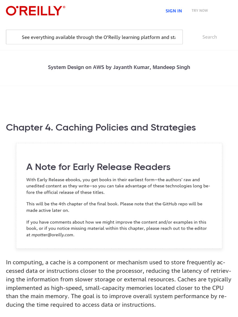Caching Policies and Strategies - System Design On AWS (Book) | PDF ...