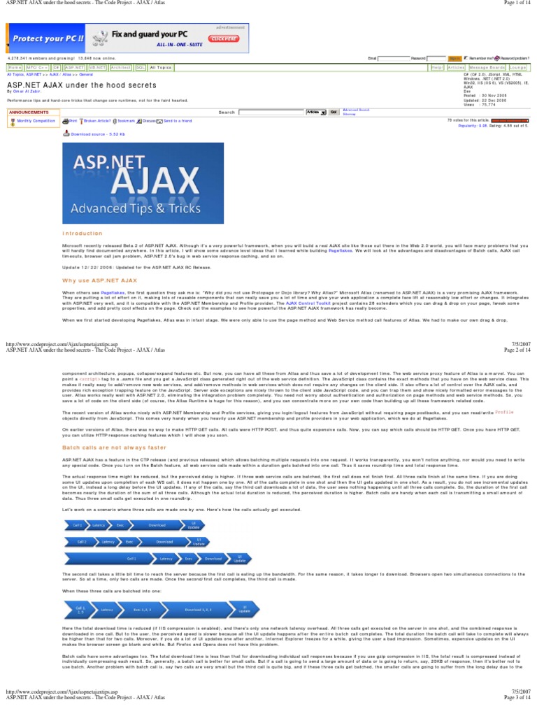 Asp Net Ajax Tips Pdf Hypertext Transfer Protocol Ajax Programming