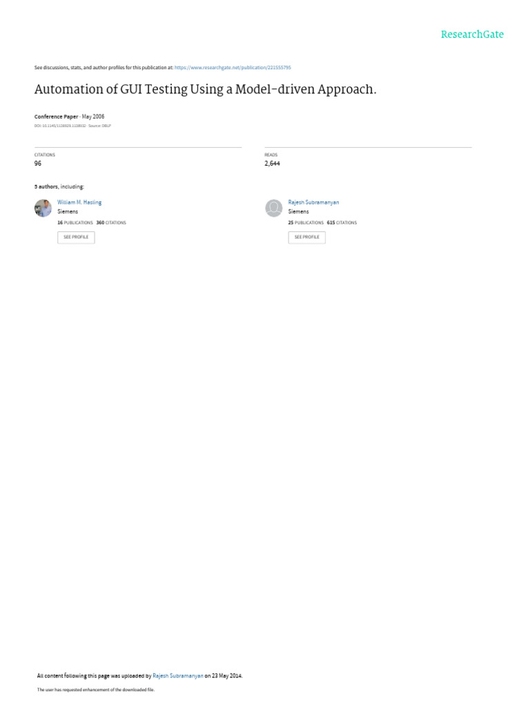 Automation Of Gui Testing Using A Model Driven App Pdf Use Case Unified Modeling Language