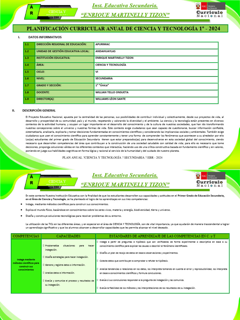 Plan Anual Cyt 1ro | PDF | Plantas | Sociedad
