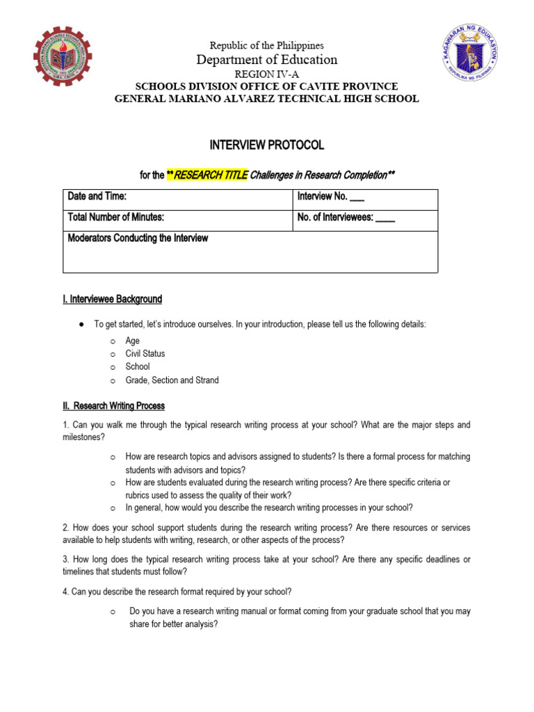 1.2_SAMPLE_INTERVIEW_QUESTIONNAIRE | PDF | Emotional Self Regulation ...