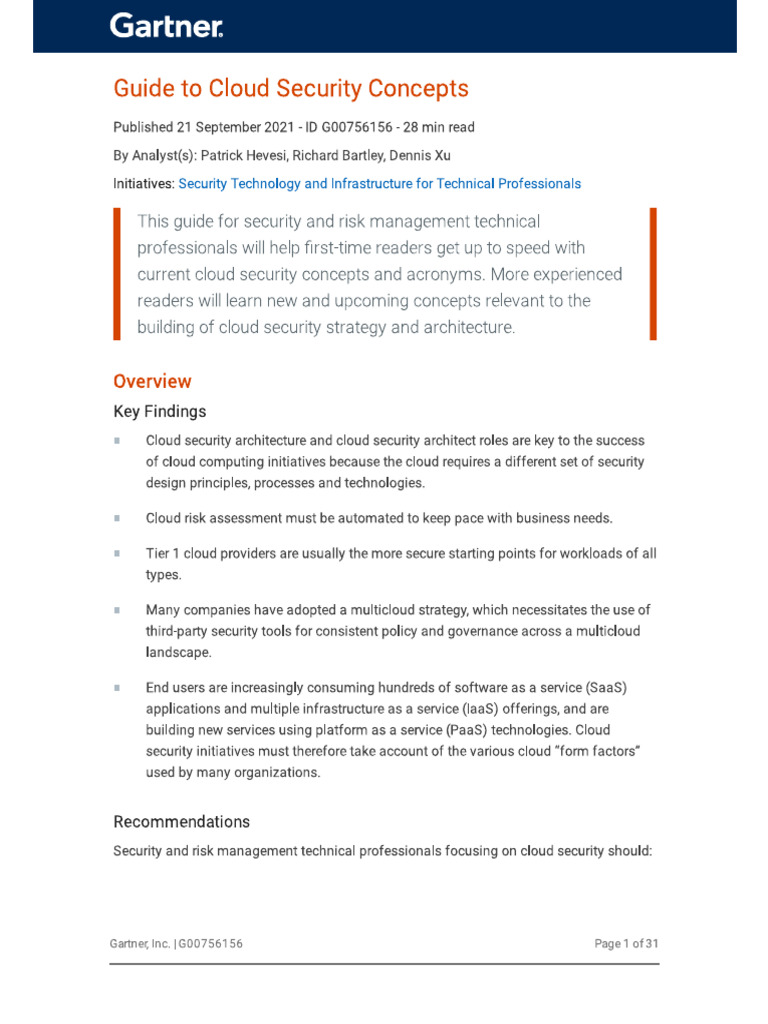 Gartner Cloud Security | PDF