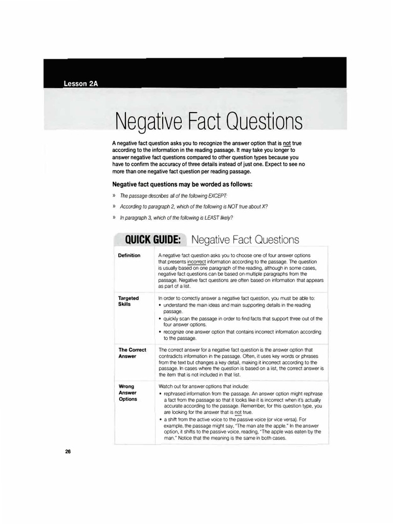 Negative Fact & Function Questions (RESPONDIDO) | PDF | Body Language ...