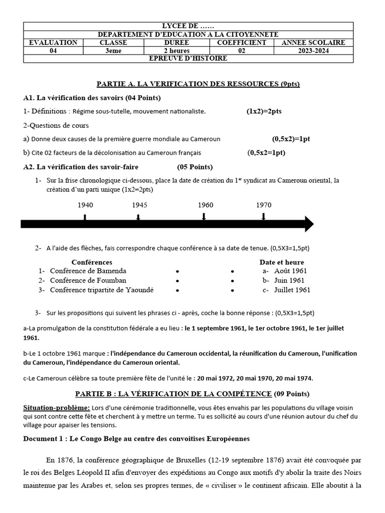 Évaluation sur la Conférence de Foumban | PDF | Afrique | Relations ...