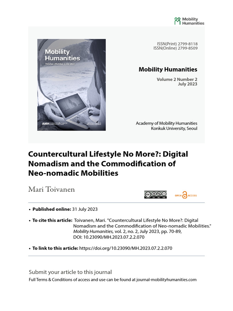 Countercultural Lifestyle No More Digital Nomadism and The ...