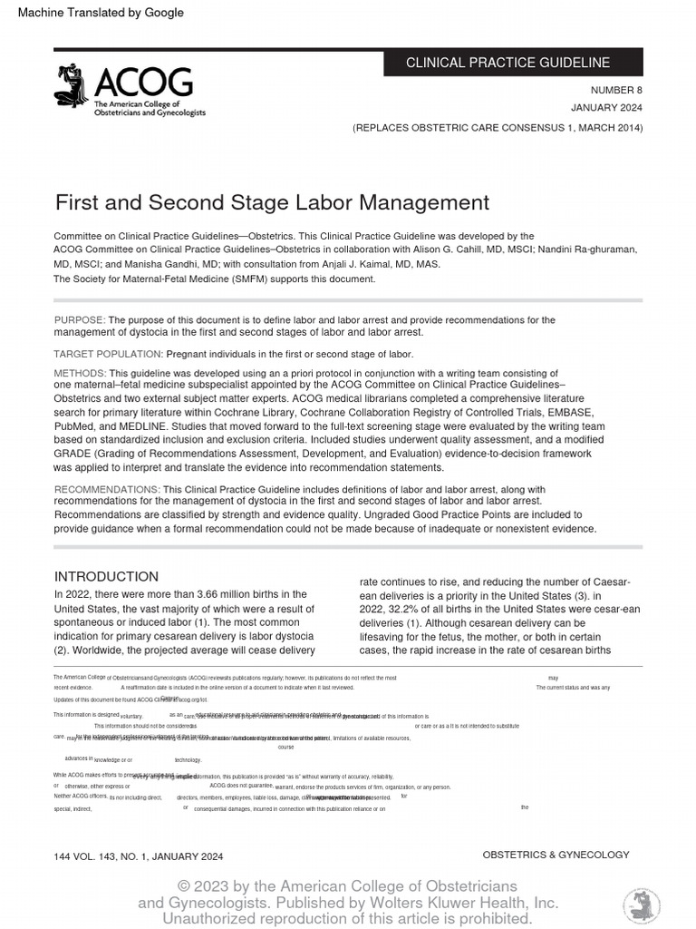 ACOG Guía | PDF | Childbirth | Caesarean Section