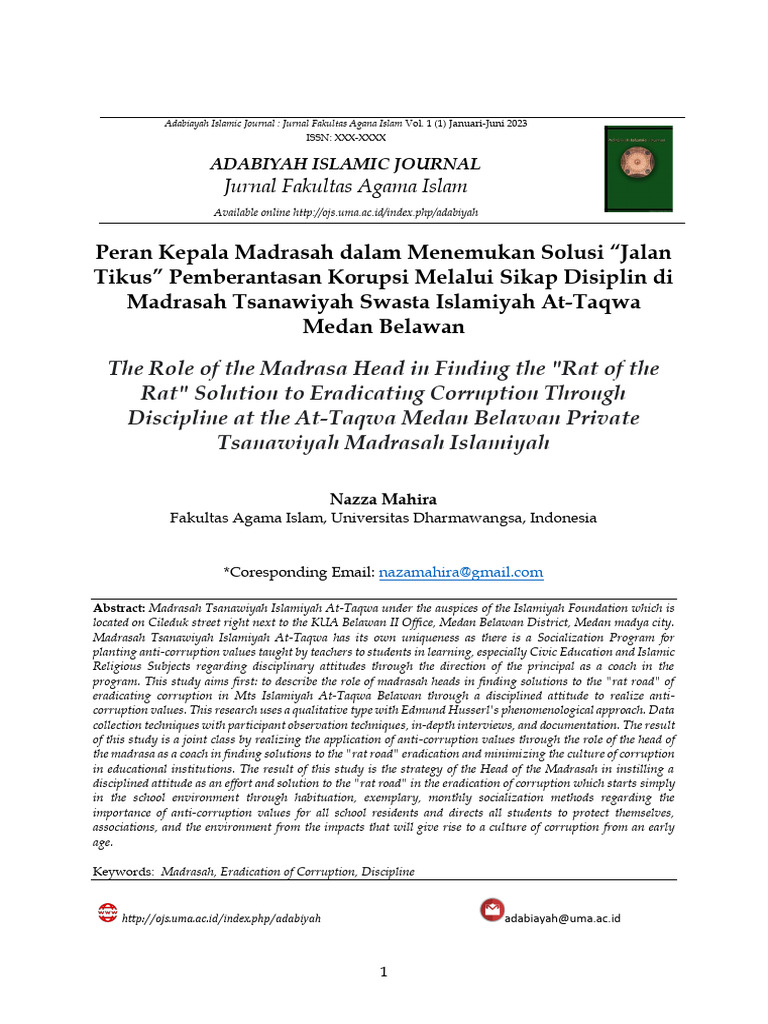 1 +Adabiyah+Template+h 1-13+revisi1 | PDF | Karier & Perkembangan ...