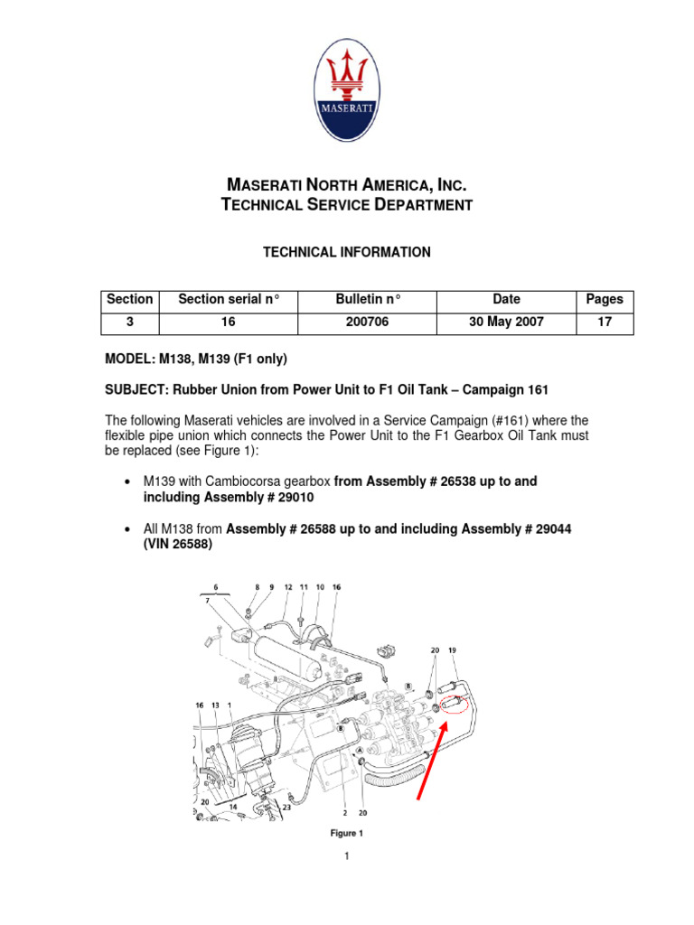 Rubber Union From Power Unit To F1 Oil Tank Campaign 161 | PDF | Pipe ...
