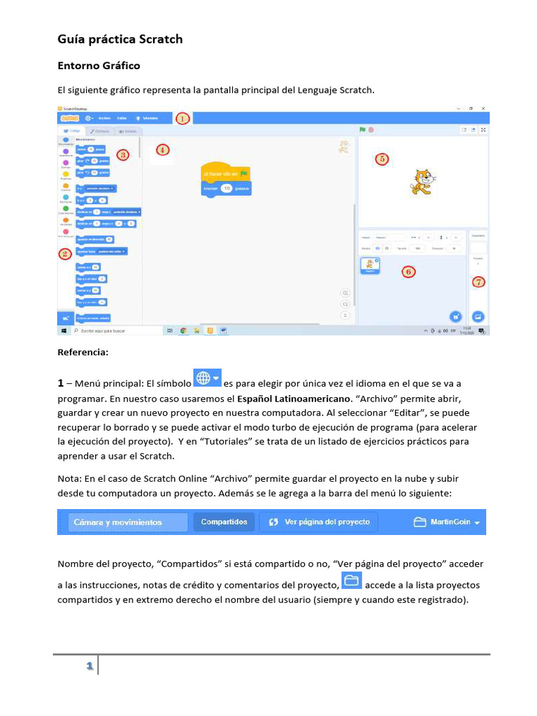 Guía práctica Scratch | PDF | Scratch (lenguaje de programación) | Variable (informática)