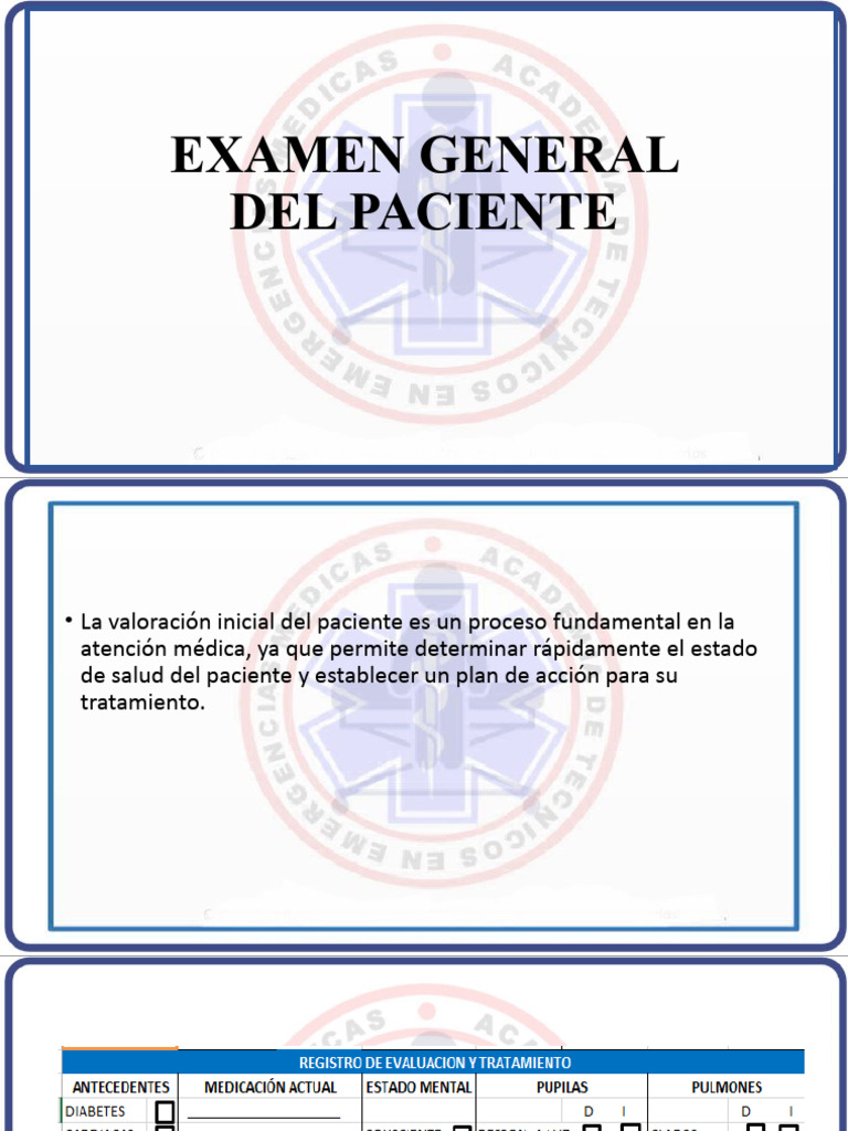 Evaluación Inicial del Paciente | PDF | Medicina CLINICA | Enfermedades ...