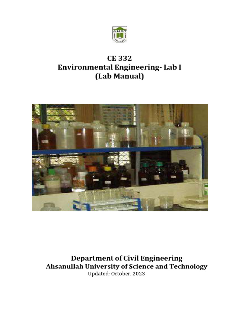 Environmental Engg Lab Manual | PDF | Ph | Sewage Treatment