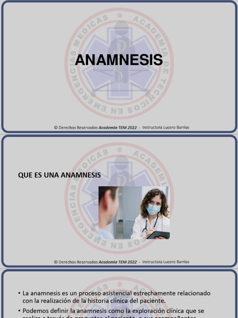 ANAMNESIS | PDF | Diagnostico medico | Historial médico