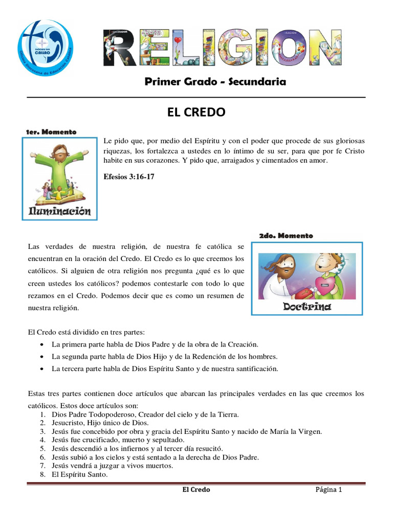 Ficha de El Credo | PDF | Credo | Iglesia Católica