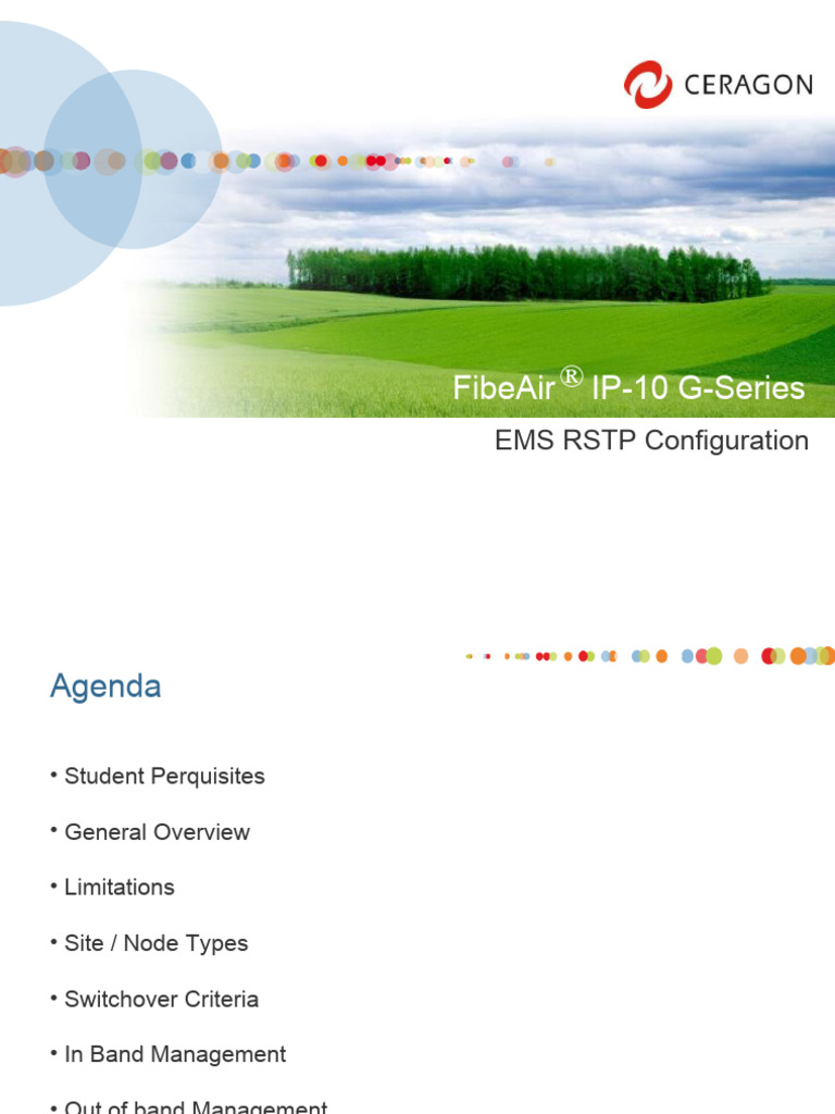 140 - Ceragon - IP-10G EMS RSTP - Presentation v1.5 | PDF | Computer Networking | Network Protocols