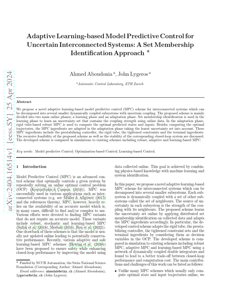 Adaptive Learning-Based Model Predictive Control For Uncertain Interconnected Systems: A Set ...