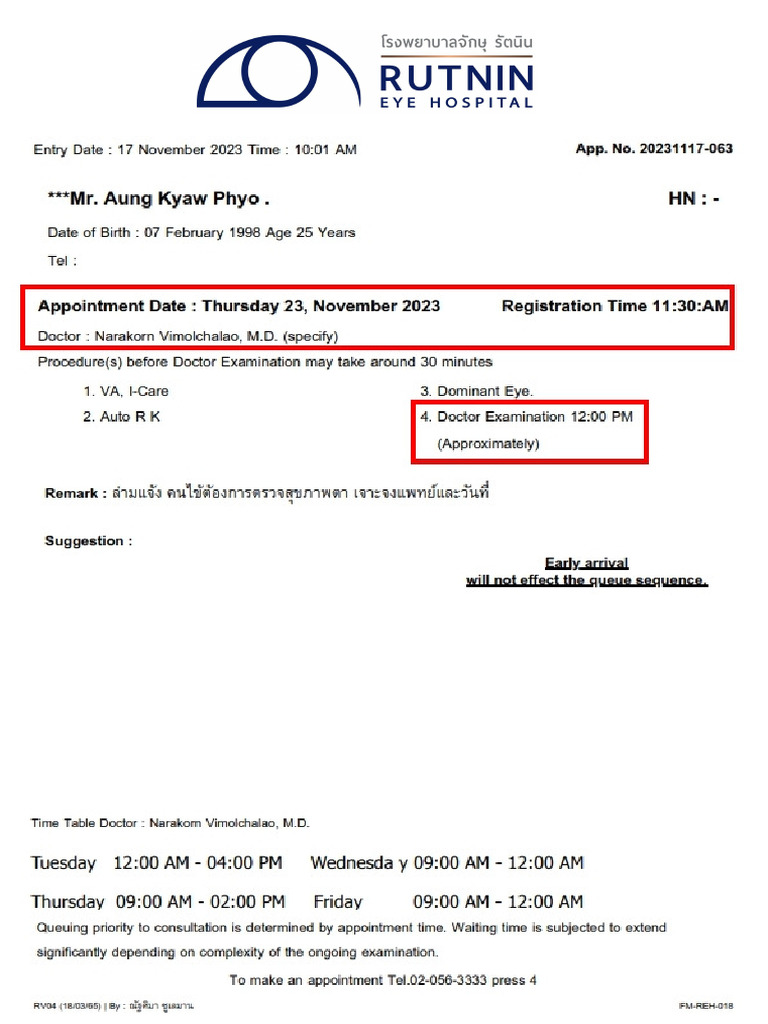 Rutnin Appointment Card | PDF