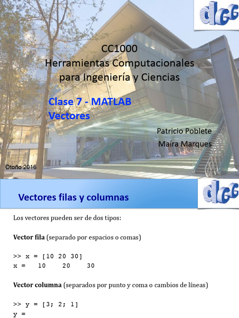 MATLAB: Operaciones con Vectores | PDF | Vector Euclidiano | Álgebra ...