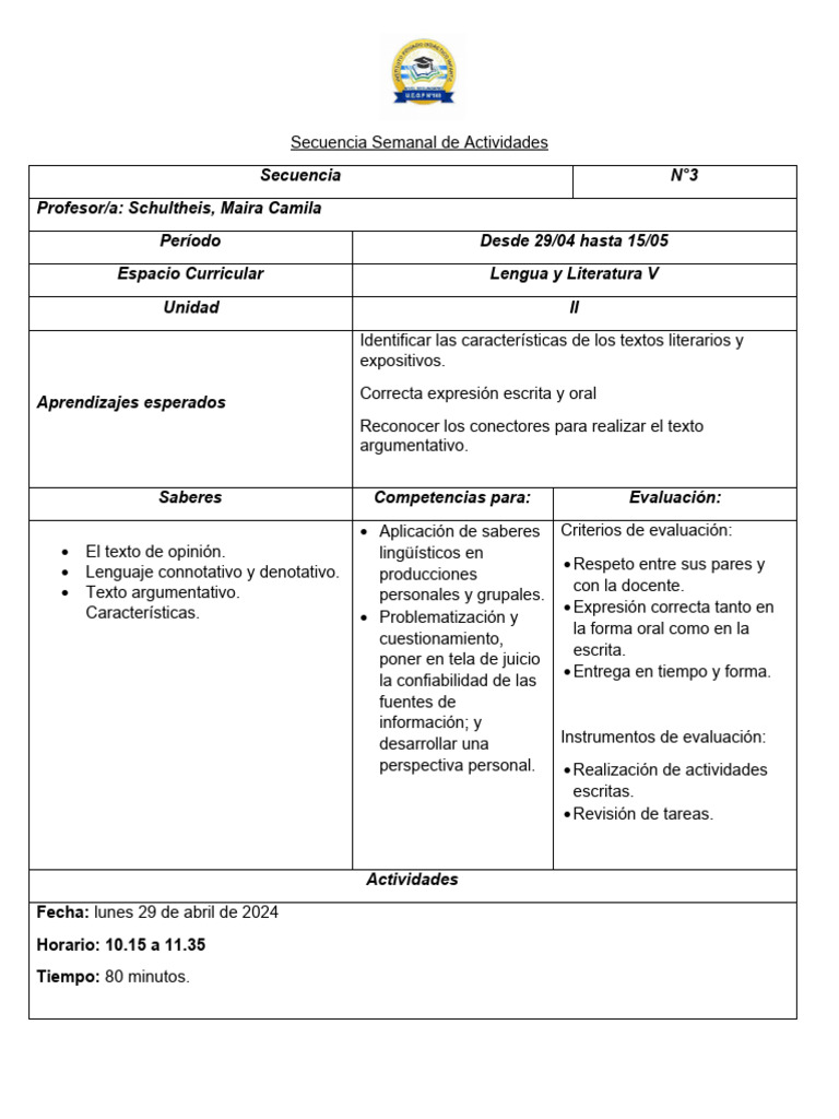 Planificacion 5to 3era Semana | PDF | Evaluación | Hipótesis