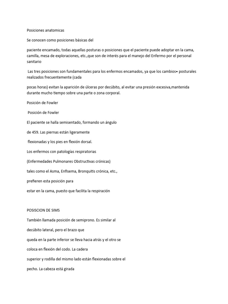 Posiciones Anat | PDF | Rodilla | Medicina CLINICA