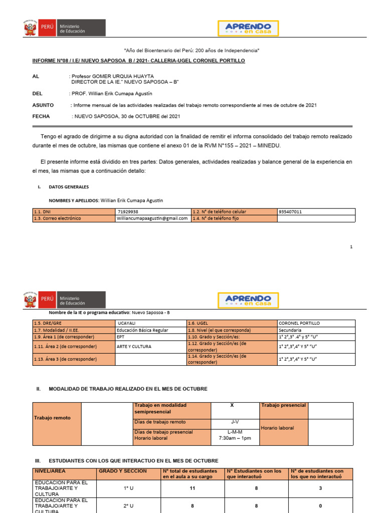 Informe de Ept | PDF | Evaluación | Aprendizaje