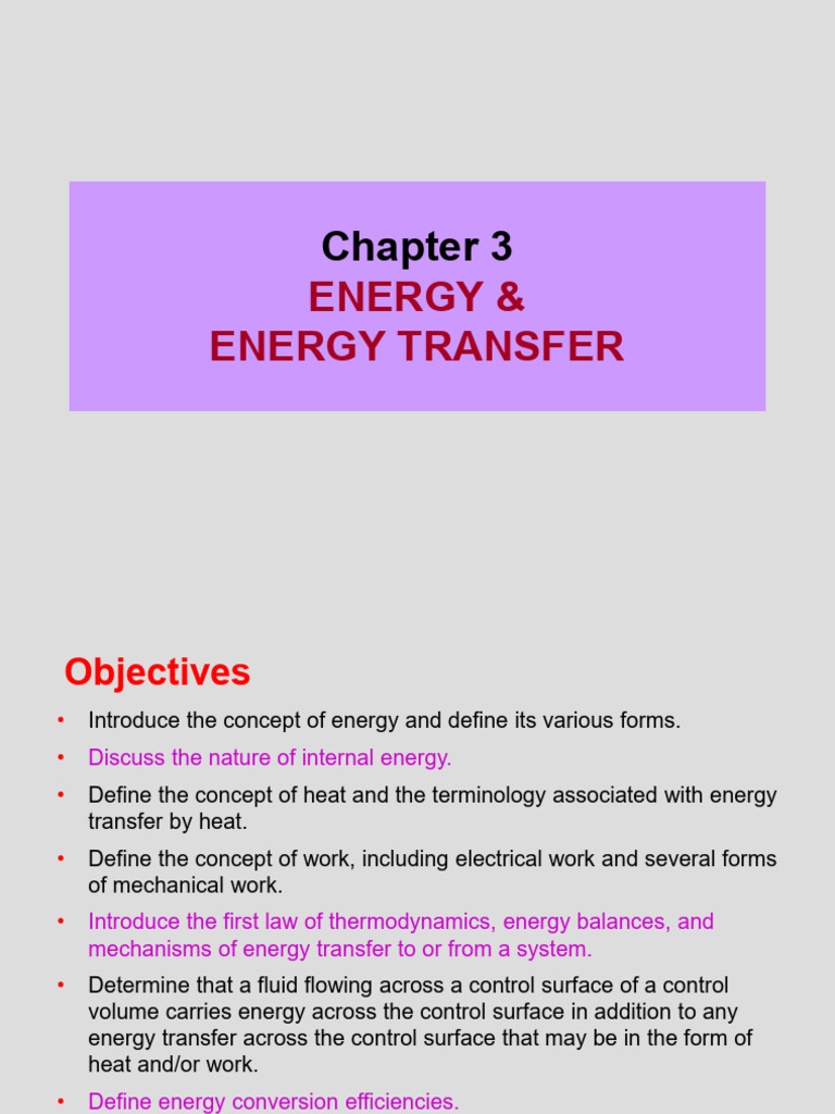CHAPTER 3-ENERGY AND ENERGY TRANSFER | PDF | Heat | Heat Transfer