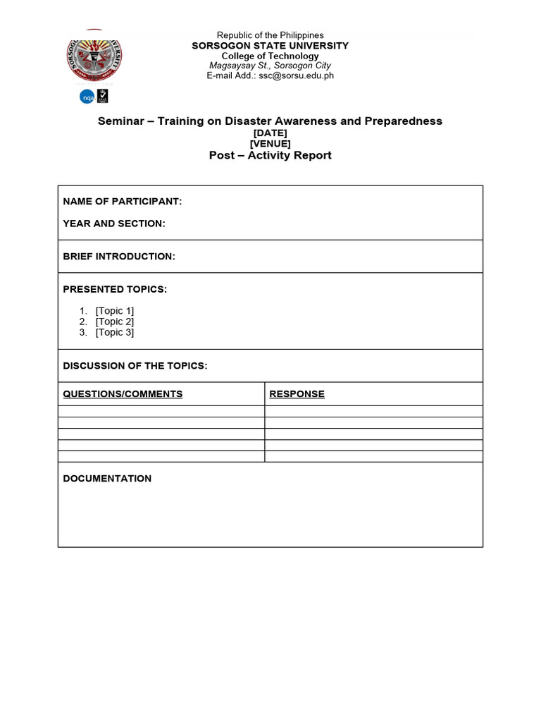 NSTP Post Activity Report | PDF