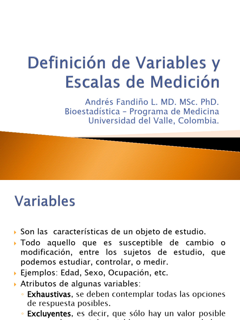 Definición de Variables y Escalas de Medición | PDF | Nivel de medida
