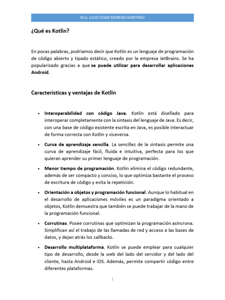 Que Es Kotlin | PDF | Lenguaje de programación | Java (lenguaje de ...