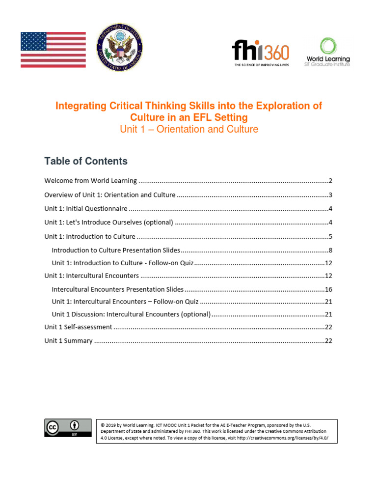 Culture and Critical Thinking in EFL | PDF | Cross Cultural ...