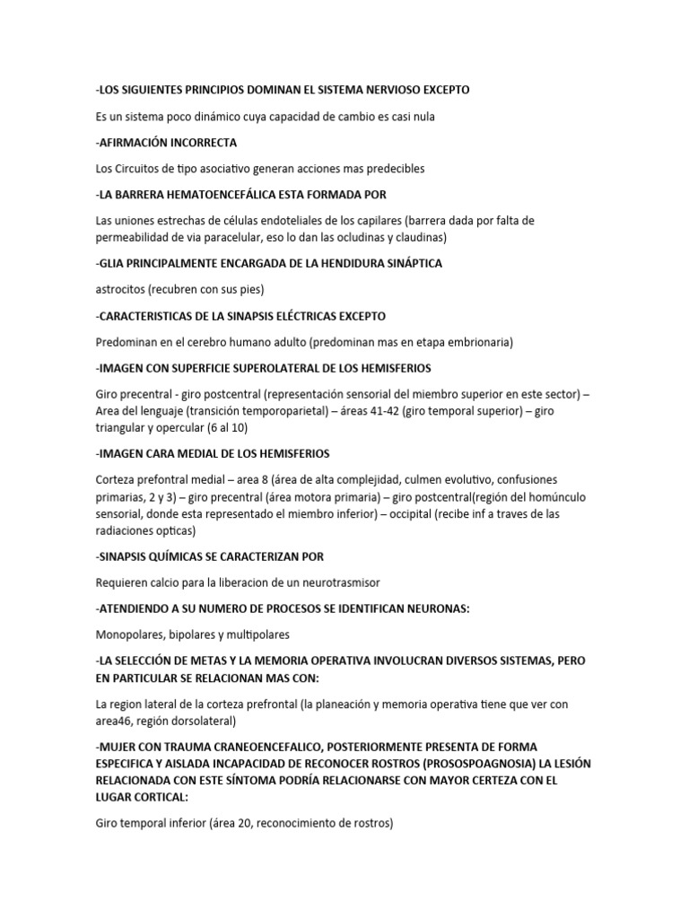 NEURO1 | PDF | Corteza cerebral | Tálamo