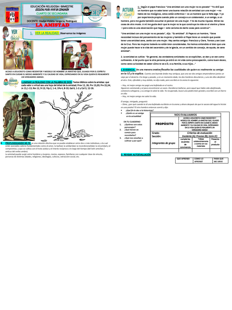 Ficha 05 La Amistad Descargar Gratis Pdf Amistad